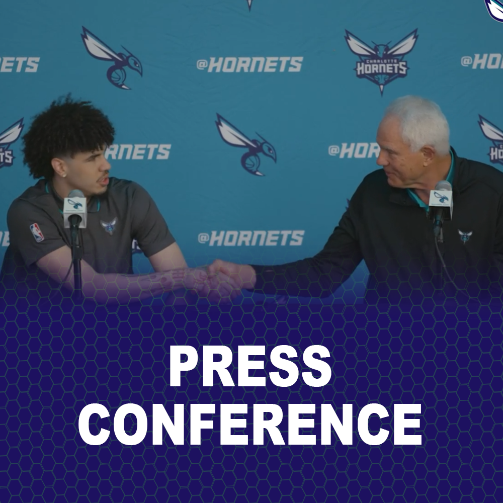LaMelo Ball spoke with the media after signing his contract extension ...